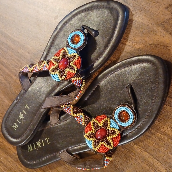 Mixit | Shoes | 22 Mixit Beabed Sandals Sz 0 | Poshmark